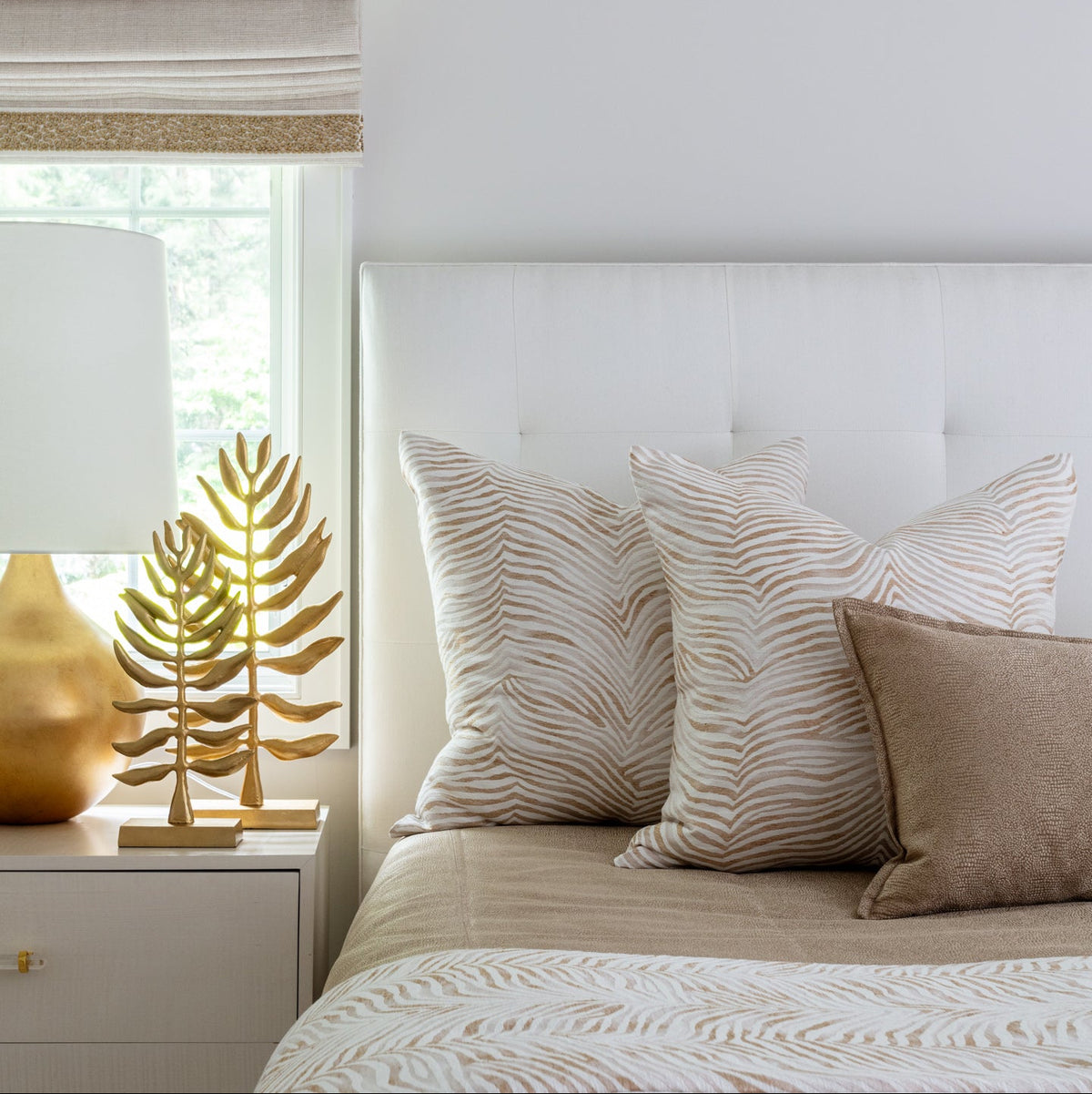 Zee Gold Shown With Gecko Gold Coverlet – Claire Alexander Lux